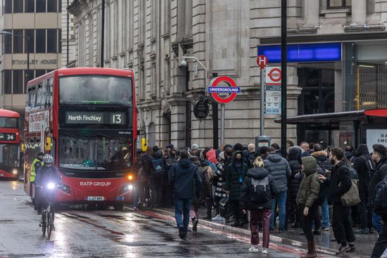 Large Queues Formed Bus Stops Victoria Editorial Stock Photo - Stock ...