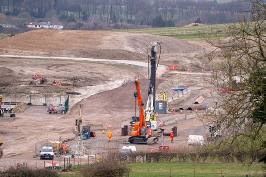 Hs2 Drilling Rigs Equipment Where Once Editorial Stock Photo - Stock ...