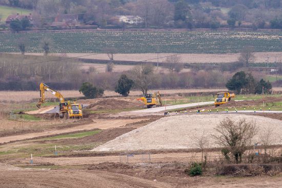 Hs2 Drilling Rigs Equipment Where Once Editorial Stock Photo - Stock ...