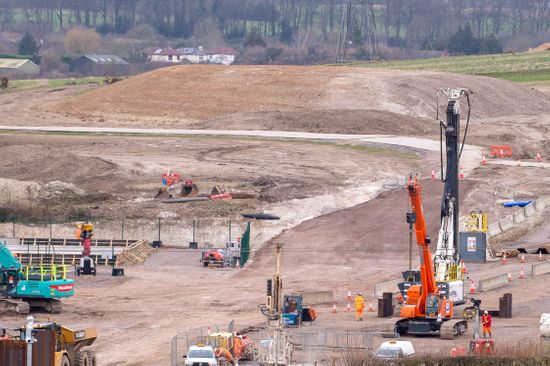 Hs2 Drilling Rigs Equipment Where Once Editorial Stock Photo - Stock ...