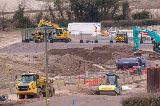 Hs2 Drilling Rigs Equipment Where Once Editorial Stock Photo - Stock ...