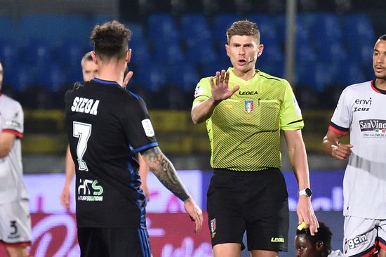 Referee Francesco Cosso Talks Nicholas Siega Editorial Stock Photo ...