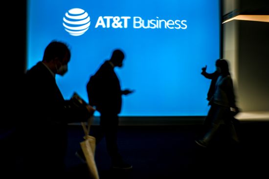 Attendees Walk Past Att Advertising During Editorial Stock Photo ...