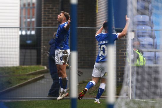 Oldhams Hallam Hope Celebrates Scoring His Editorial Stock Photo ...
