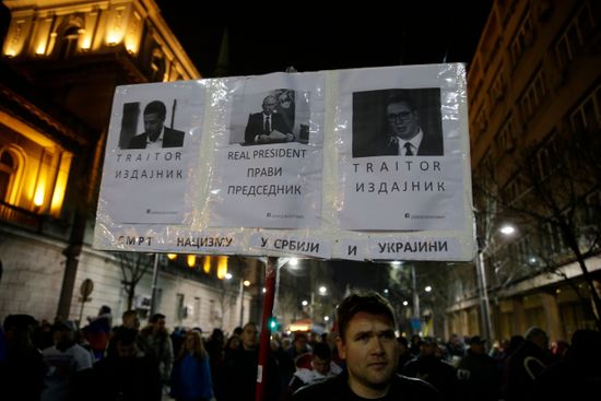 Protester Rallying Support Russia Carries Sign Editorial Stock Photo ...