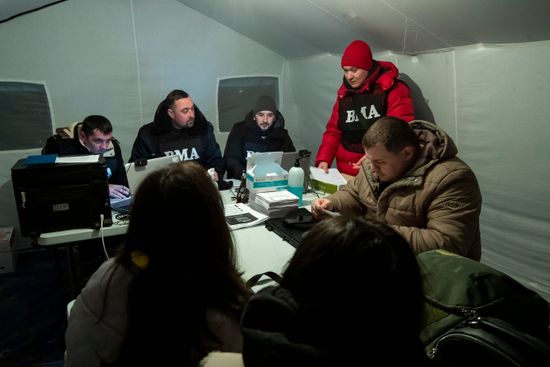 Migration Asylum Officers Refugee Camp Near Editorial Stock Photo ...