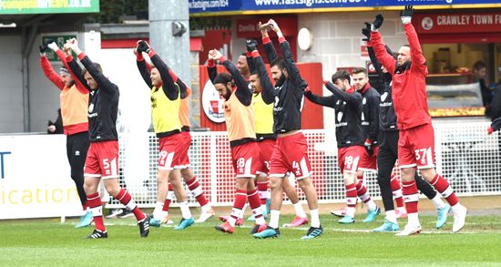 Crawley Players Warm During Sky Bet Editorial Stock Photo - Stock Image ...