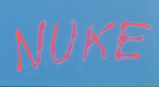 Nuke Graffiti Has Been Sprayed Onto Editorial Stock Photo - Stock Image ...
