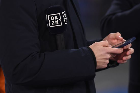 Dazn Branded Microphone Held By Pitchside Editorial Stock Photo - Stock ...