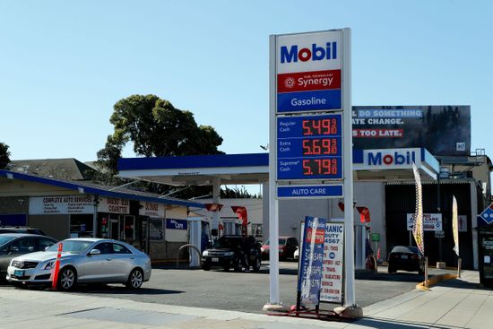 Exxonmobil Gasoline Station Price Sign Oakland Editorial Stock Photo ...