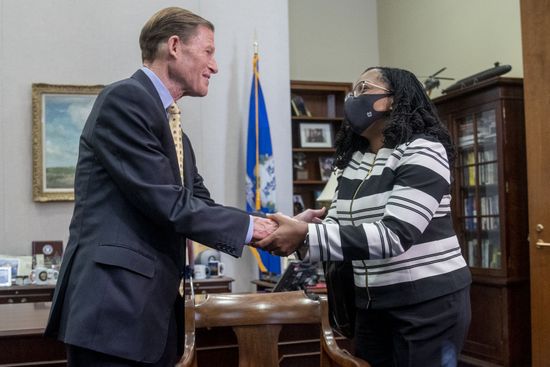 Democratic Senator Connecticut Richard Blumenthal Greets Editorial ...