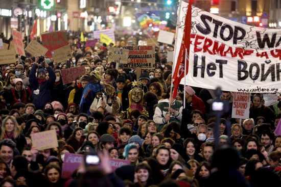 Antiwar Banners Seen During Procession Organized Editorial Stock Photo ...