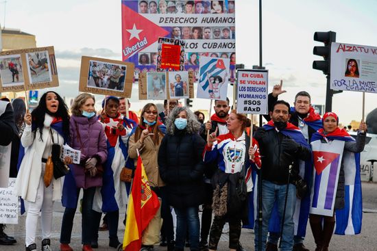 Cubans Spain Attend March Demand Respect Editorial Stock Photo - Stock ...