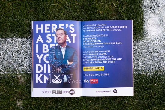 Sky Bet Advert Inside Matchday Programme Editorial Stock Photo - Stock ...