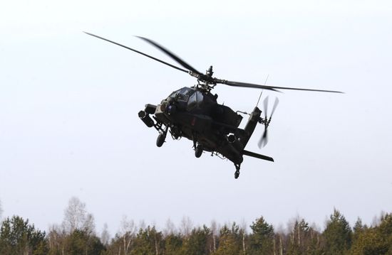 Us Combat Helicopter Ah64 Apache Tanks Editorial Stock Photo - Stock ...