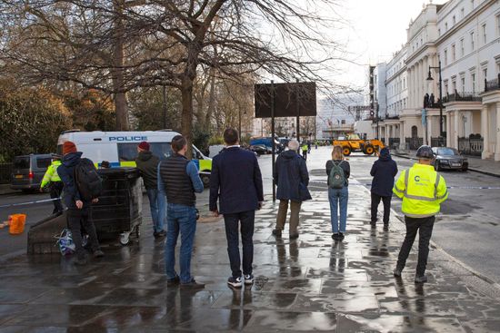 People Stand Behind Police Line They Editorial Stock Photo - Stock ...