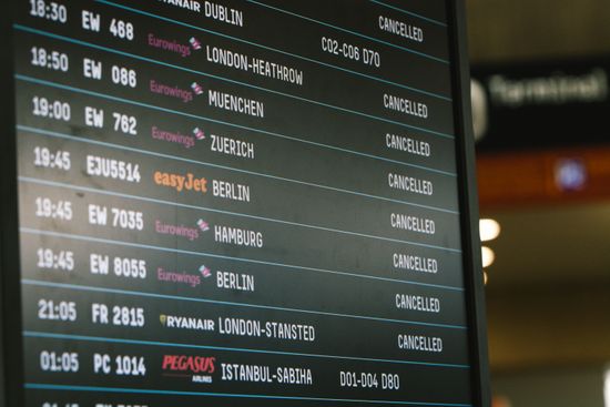 Cancelling Flight Information Seen Displayed Cologne Editorial Stock ...