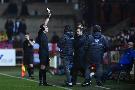 Referee Ben Speedie Shows Yellow Card Editorial Stock Photo - Stock ...