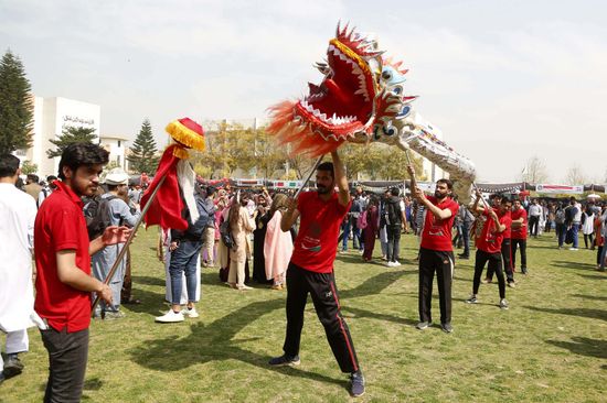 Pakistani Students Perform Dragon Dance During Editorial Stock Photo ...