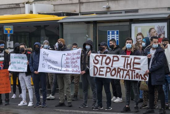 Refugees Protest Against Their Isolation Society Editorial Stock Photo ...