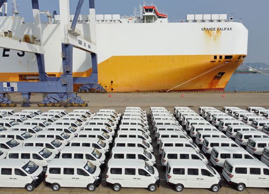 Large Number Commercial Vehicles Assembled Yantai Editorial Stock Photo ...