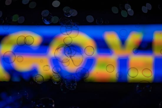 Bubbles Over Coyi Sign Blue Yellow Editorial Stock Photo - Stock Image ...