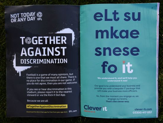 Together Against Discrimination Advert Match Programme Editorial Stock ...