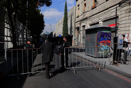 Police Fence Protects Access Facilities Mexico Editorial Stock Photo ...