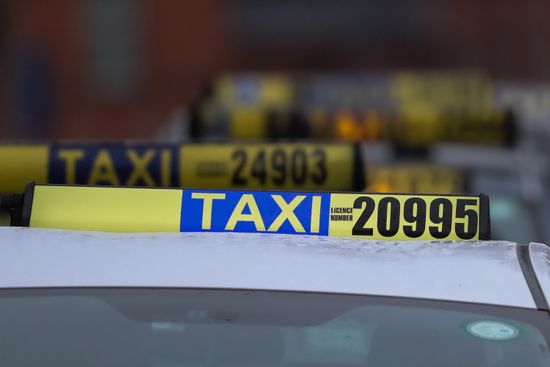 Line Taxis Dublin City Centre During Editorial Stock Photo - Stock ...