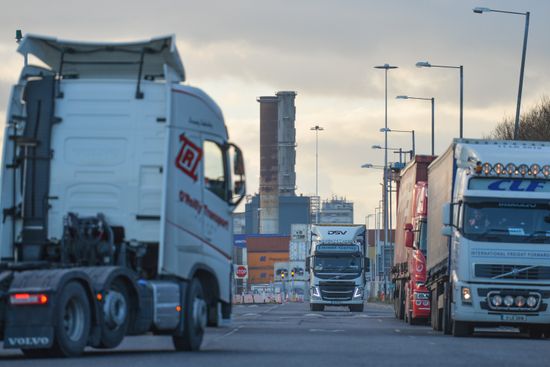 Lorries On Their Way Board Ferry Editorial Stock Photo - Stock Image ...