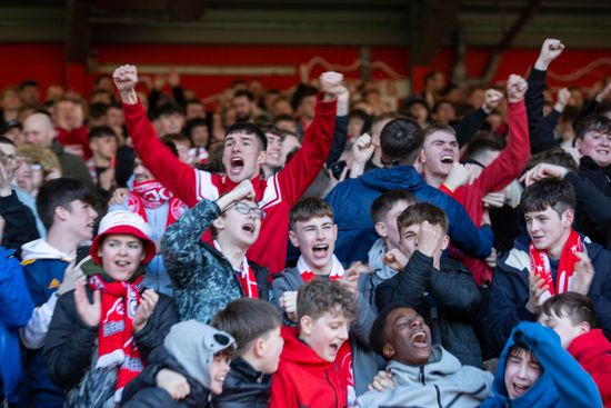 Aberdeen Fans Celebrate Goal During Cinch Editorial Stock Photo - Stock ...
