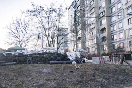 Barricade Checkpoint City Lviv Defend Antitank Editorial Stock Photo ...