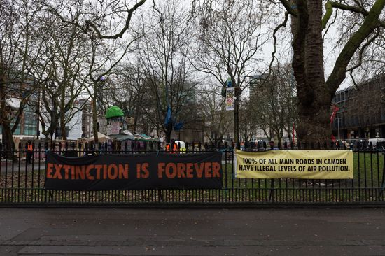 Protest Banners Hang On Fence Police Editorial Stock Photo - Stock ...