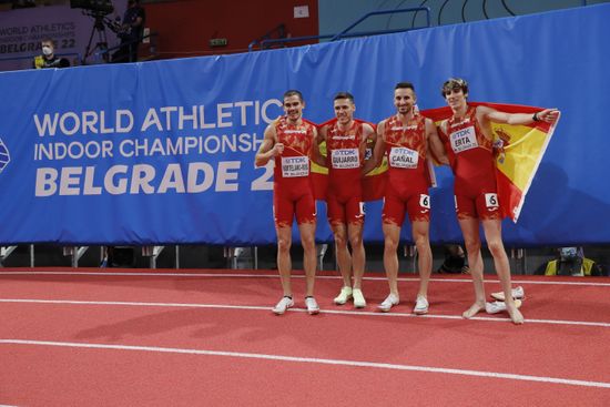 Members Spanish Relay Team Celebrate After Editorial Stock Photo ...