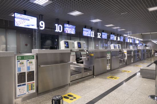 Empty Check Desks Passenger Traffic Has Editorial Stock Photo - Stock ...