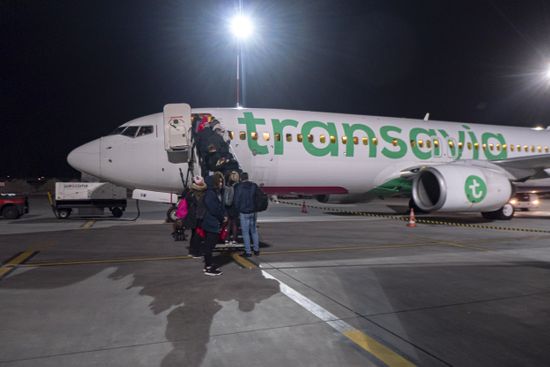 Passengers Seen Boarding Transavia Low Cost Editorial Stock Photo ...