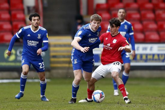 Crewes Billy Jones Battles Ipswich Mark Editorial Stock Photo - Stock ...