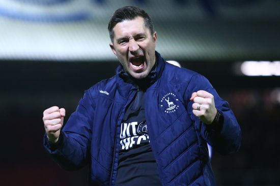 Hartlepool United Manager Graeme Lee Celebrates Editorial Stock Photo ...
