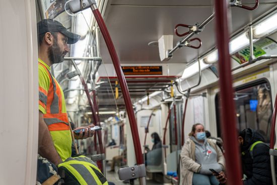 Construction Worker Without Facemask Stands Inside Editorial Stock ...