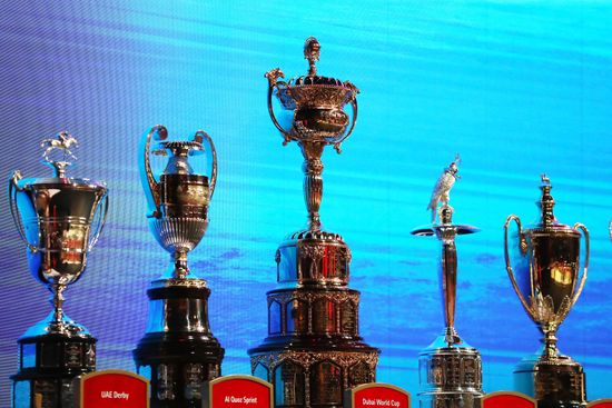 Dubai Dubai World Cup Trophys Dubai Editorial Stock Photo - Stock Image ...