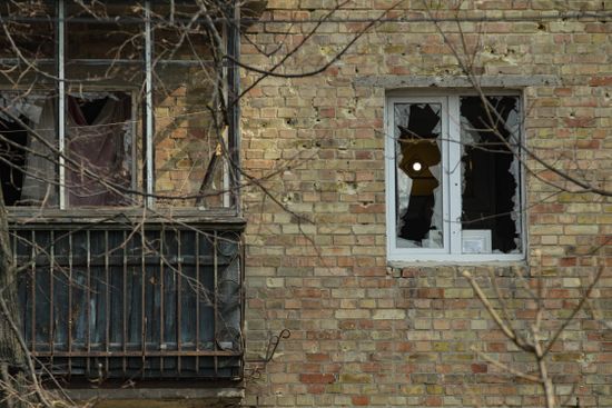 Shattered Window Residential Building Seen Result Editorial Stock Photo ...