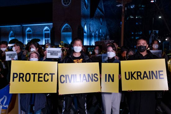 Participants Hold Candles Pickets During Peace Editorial Stock Photo ...