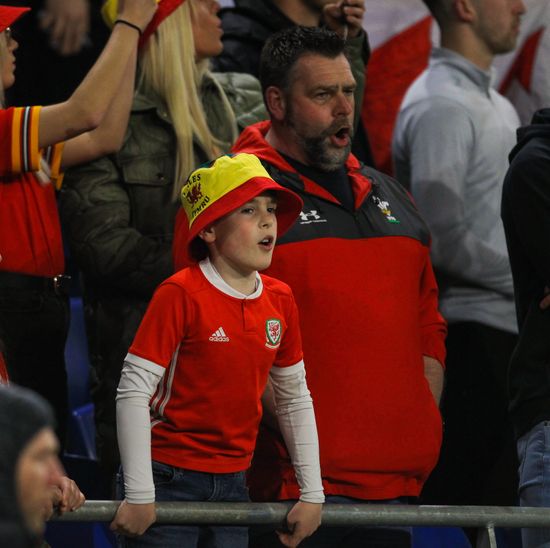 Welsh Fans Sing Anthem Cardiff City Editorial Stock Photo - Stock Image ...