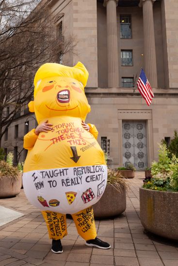 Protester Inflatable Donald Trump Baby Costume Editorial Stock Photo ...