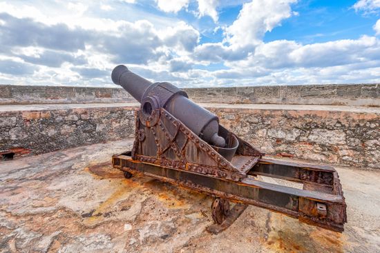 Old Colonial Cannon Fortified Stone Walls Editorial Stock Photo - Stock ...