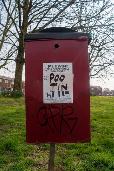 Poo Tin Stickers Have Been Put Editorial Stock Photo - Stock Image ...