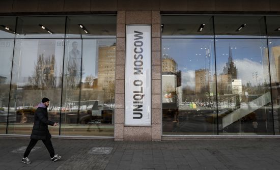 Man Walks Past Closed Uniqlo Store Editorial Stock Photo - Stock Image ...