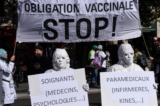 People Hold Banner Reading Compulsory Vaccination Editorial Stock Photo ...