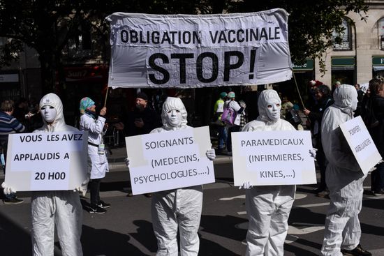 People Hold Banner Reading Compulsory Vaccination Editorial Stock Photo ...