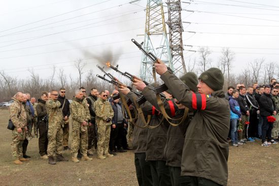 Soldiers Fire Farewell Shots During Burial Editorial Stock Photo ...